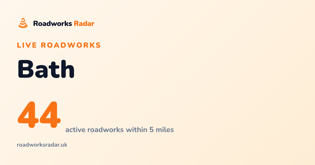 Roadworks in Bath | Live Map & Route Alerts