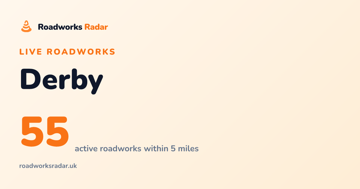 Roadworks in Derby | Live Map & Route Alerts