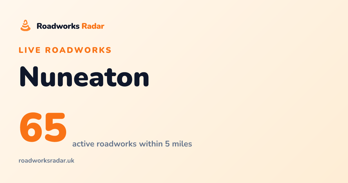 Roadworks in Nuneaton | Live Map & Route Alerts